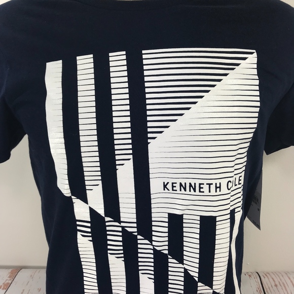 Kenneth Cole | Shirts | Kenneth Cole Navy Blue Logo Design Tshirt ...